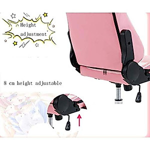 ZHAOLEI Racing Style High Back Ergonomic Office Chair Executive Swivel Computer Desk Chair Height Adjustable Task Chair Reclining with Lumbar Support, Headrest and Footrest (Pink)