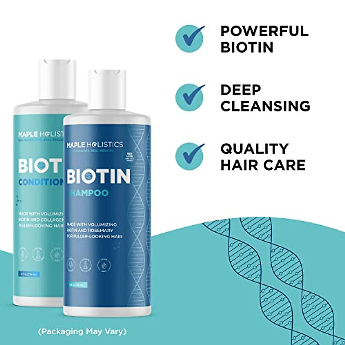Volumizing Biotin Shampoo and Conditioner Set - Sulfate Free Shampoo and Conditioner for Dry Damaged Hair Care - Thinning Hair Shampoo and Conditioner with Nourishing Biotin Coconut Oil and Keratin