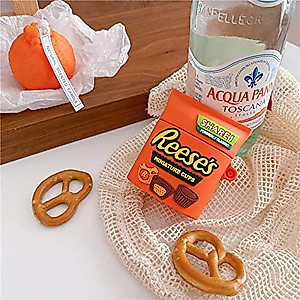 Silicone Case for Airpods, YLFYSF 3D Cartoon Funny Cute Cover Compatible for Airpods 1 and 2 (Snacks Series 1) (Peanut Milk Chocolate)