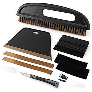 Gomake Wallpaper Smoothing Tool Wallpaper Brush Tools Kit with Felt Squeegee Craft Precision Knife for Paper Peel and Stick Wallpaper Car Wrap Vinyl Window Tint Film Wallpaper Adhesive (Kit 02)