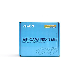 ALFA WiFi Camp Pro 3 Mini 2.4 + 5 Ghz Dual Band WiFi Extender Repeater for Airstream, RV, Out Building