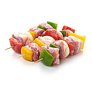 Natural Bamboo Skewers - (200 Pack) 5.5 Inch Wooden Skewers, Kebab Sticks, Skewers for Fruit Kebabs - Double Sided Short Skewers Great For Cocktail Food