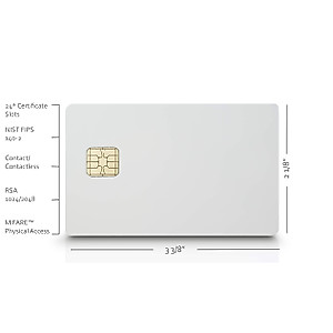 Taglio PIVKey C910 Certificate Based PKI Smart Card for Authentication and Identification, Dual Interface Contact/Contactless Smart Card, Supports Windows PIV Drivers, Standard ISO.