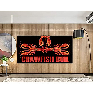 Large Crawfish Boil Sign Banner | Crawfish Boil Party Supplies Decorations | Crawfish Boil Party Photography Backdrop Background | Indoor Outdoor Use - 6.6 x 3.3 FT