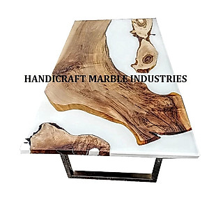 Epoxy Table, Epoxy Resin River Table, Live Edge Wooden Table, Natural Wood,Dining Table, Natural Epoxy Table, Resin Table 54" x 27" Inch