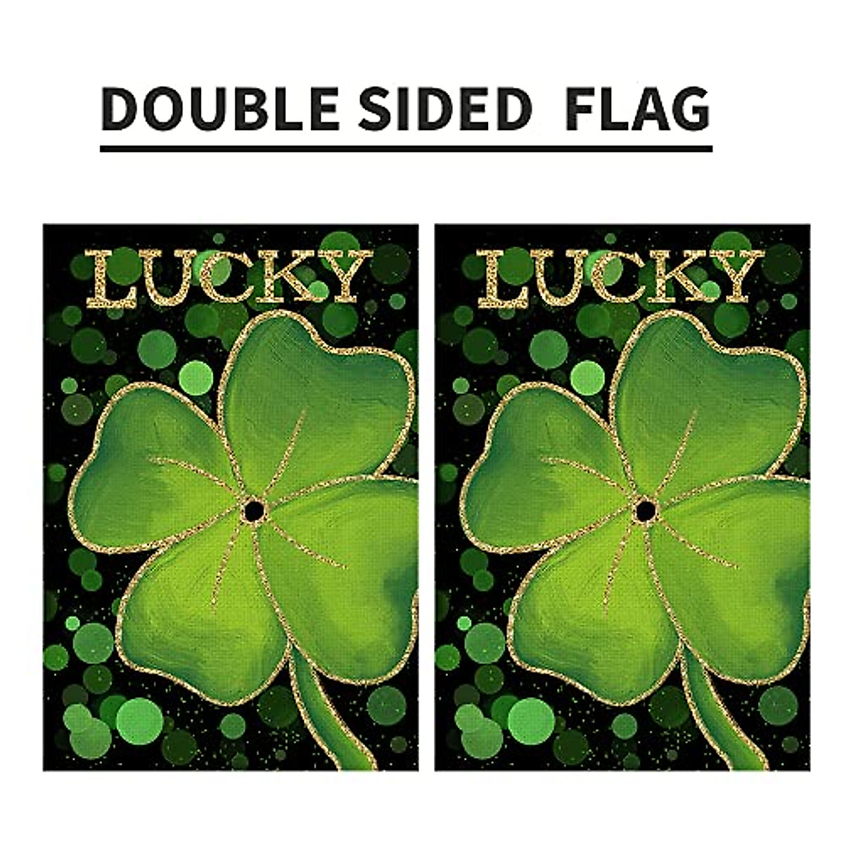 Lucky St Patricks Day Small Garden Flag 12x18 Inch Vertical Double Sided Burlap, Green Shamrock Sign Farmhouse Holiday Yard Outside Decoration DF201