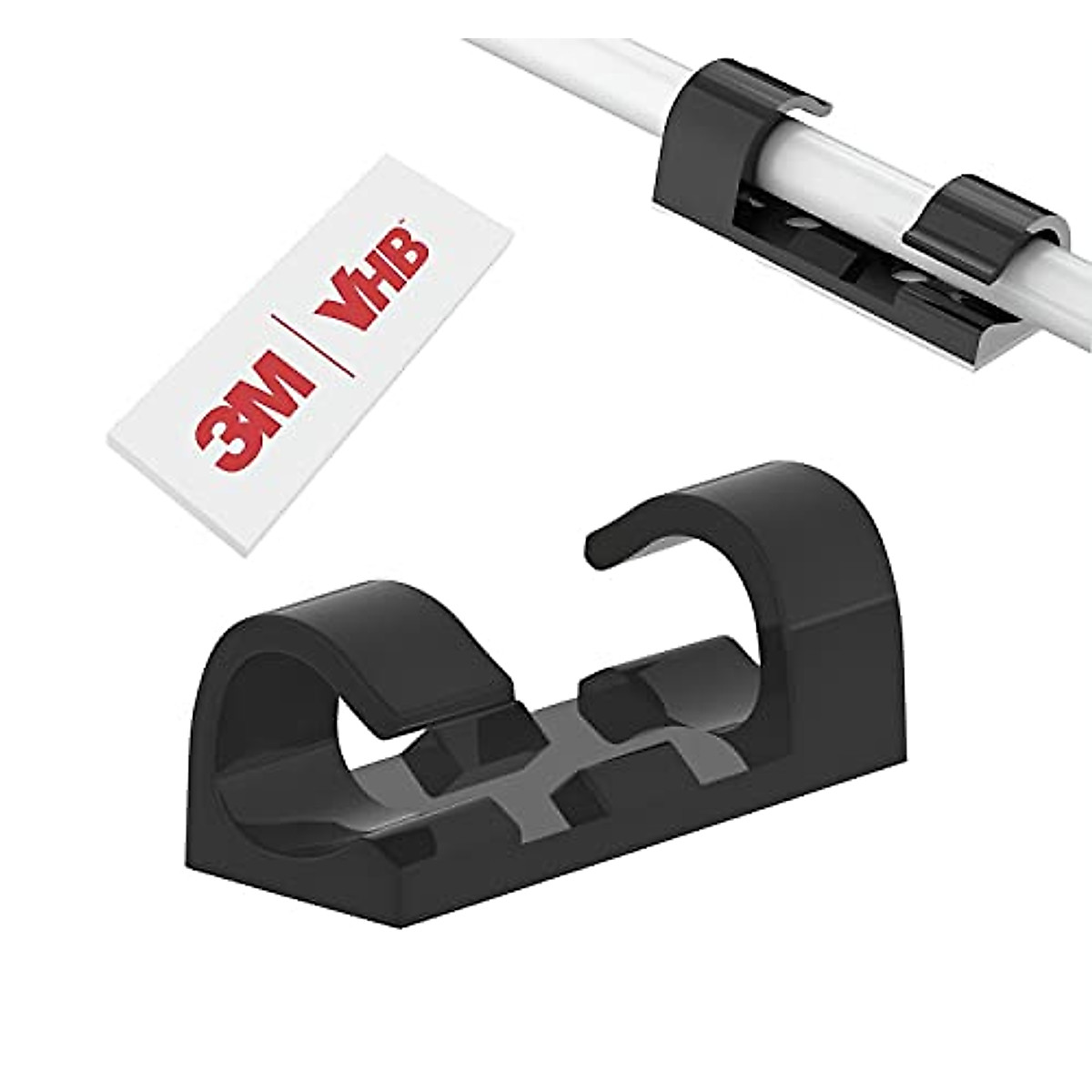 40 Pcs Strong Adhesive Cable Clips, Cable Management Wire Holder Sticky Tidy and Organizer Cord and Wires, Organizing Lightning, USB C, Micro Cables,Sticks to Wood, Marble, Metal, Glass, Under Desk