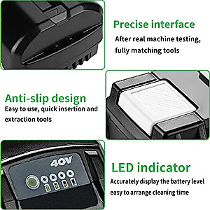 Shyarweyy 40V 6.0Ah Lithium-Ion Replacement Battery for Ryobi OP4040 OP4020 OP406A OP4060 OP40602 OP4050A RY40202 RY40402A RY40502A RY40601A OP401 ZROP401 for RYOBI 40V Batteries