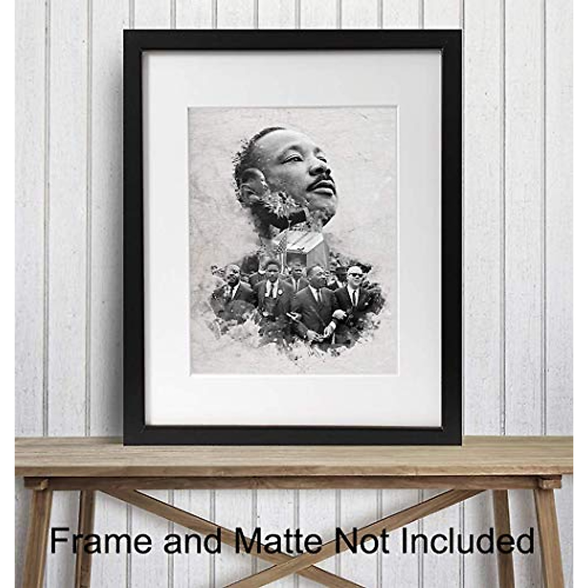 Dr Martin Luther King, MLK, Civil Rights Art - African American Wall Decor, Decoration for Living Room, Bedroom, Office - Gift for Black History Month - UNFRAMED Black Lives Matter Poster Print Photo