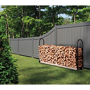 Fire Beauty Firewood Log Rack Adjustable Bracket Kit, Fireplace Wood Storage Holder,Black Powder,Coated Steel, Outdoor and Indoor