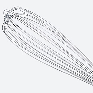 14" Stainless Steel Piano Whip / Whisk, Piano Wire Whip, Handheld Whisk for Blending, Whisking, Beating, Stirring and Mixing by Tezzorio