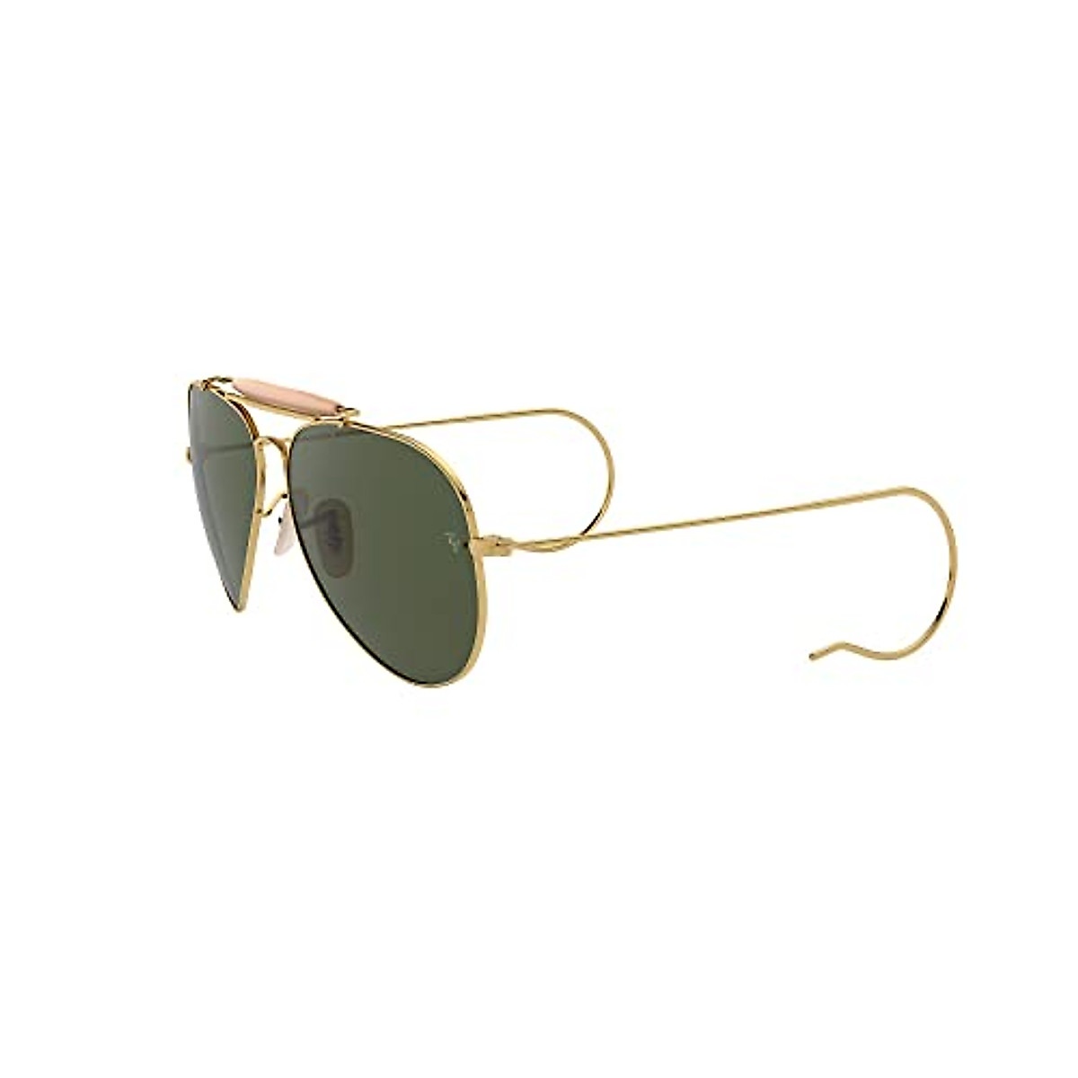 Ray-Ban RB3030 Outdoorsman I Aviator Sunglasses, Shiny Gold/G-15 Green, 58 mm