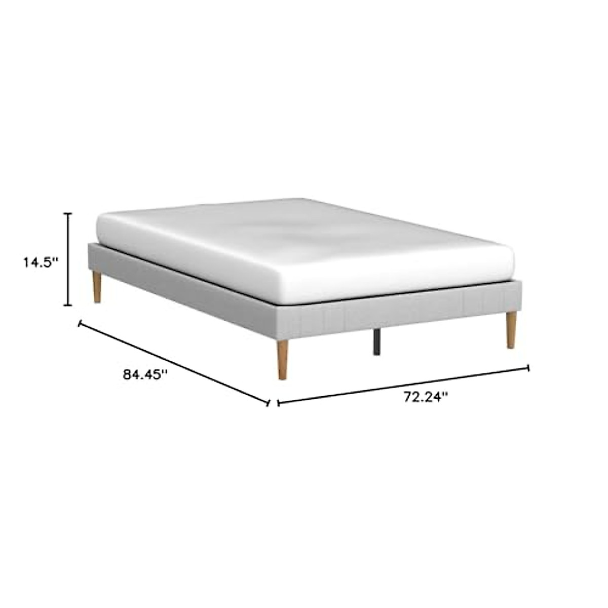 DeCoro Eternity Soft Grey Upholstered Bed Frame, California King Size