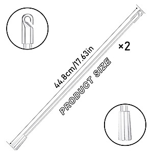 17 Inches 2 Pieces Blind Wand, Tilt Wand Replacement, Blinds Replacement Parts, Vertical Blind Opener, Clear Window Blind Wand, Blind Rod with Hook and Grip, Blind Opener Accessory