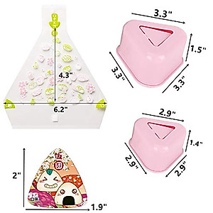 Onigiri Mold, Cute food bag Fashionable sushi bag rice ball packing bag Anti-fog bag Easy tear Sushi packaging bag 100pcs Send stickers 2 triangle molds