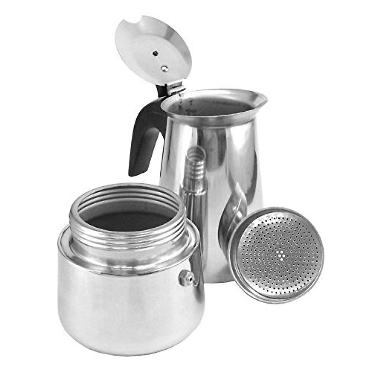 6 Cup Brew-fresh Stainless Steel Italian Style Expresso Coffee Maker for Use on Gas Electric and Ceramic Cooktops(an Expresso Cup Is Apx 2.50 Ounces, or 70ml)