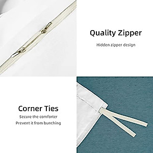 BBANGD Full Duvet Covers - Ultra Soft and Breathable Bedding Comforter Sets Washed Microfiber 3 Pieces with Zipper Closure Duvet Cover and 2 Pillow Shams (White)