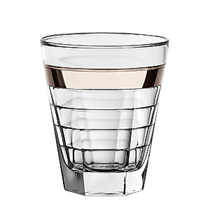 Barski - European Glass - Double Old Fashioned Tumbler Glasses - with Platinum Band - Set of 6-11.5 oz. - Made in Europe