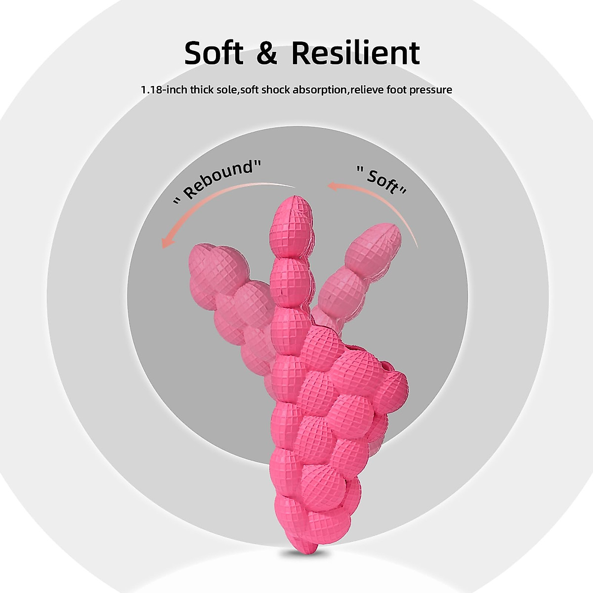 ASONGMAKE Womens Massager Slippers,Funny Bubble Unisex Super Soft Sandals Mens Breathable Beach Slides,Bath Shower Slippers Bedroom Spa House Sandals Rose Red39-40