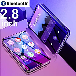 Ruizu m7 Metal MP4 Player Bluetooth 5.0 Built-in Speaker 2.8 inch Large Touch Screen mp3 e-Book Pedometer Recording Radio Video (8GB, Red)