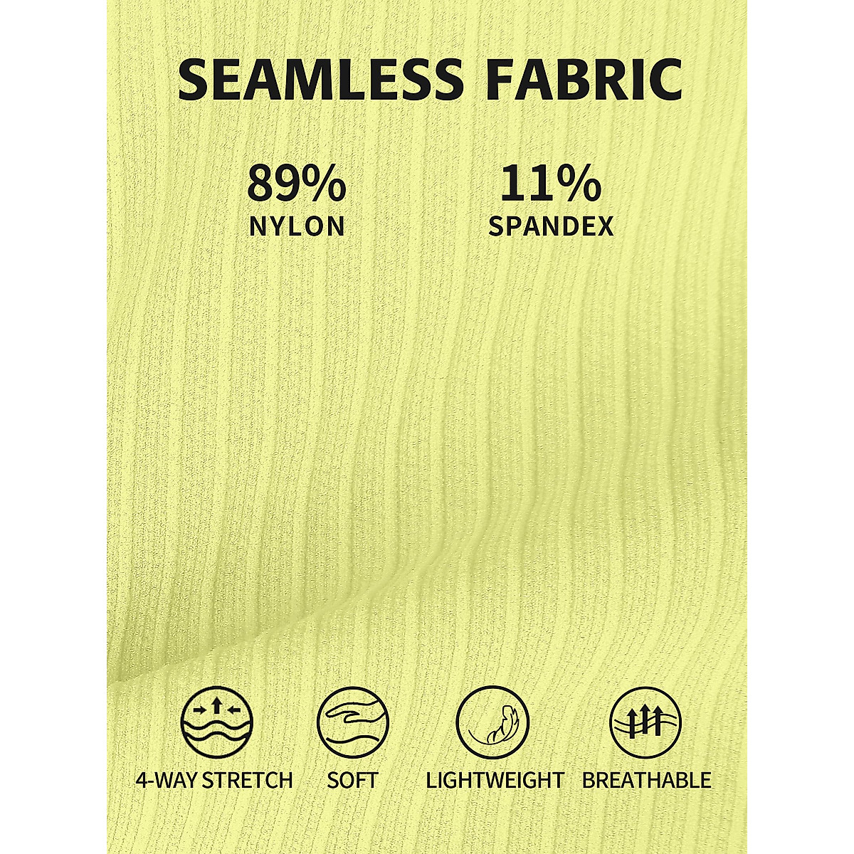 ATTRACO Womens Racerback Tank Top Tight Fit Ribbed Workout Sports Bra Tops Light Yellow