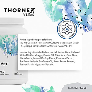 ThorneVet CurcuVET-SA50 – Joint, Muscle, Liver & GI Support for Small Dogs & Cats, 90 Soft Chews