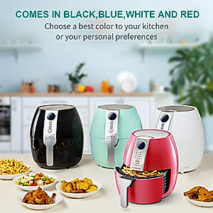 Ultrean Air Fryer, 4.2 Quart (4 Liter) Electric Hot Airfryer Oven Oilless Cooker with LCD Digital Screen and Nonstick Frying Pot, UL Certified, 1-Year Warranty, 1500W (Black)