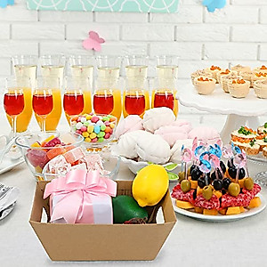 TURSTIN 16 Pieces Gift Basket Empty Cardboard Gift Basket with Handles Rectangular Market Tray Basket Holder Container for Christmas Wedding Holiday Display Gift to Impress, Kraft