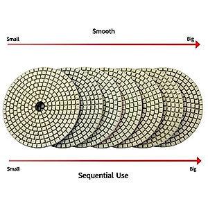 4" Diamond Polishing Pads Wet 800 Grit - Polishing Tile Stone Marble Granite Concrete Ceramics Glass 10Pcs