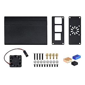 Waveshare DIN Rail Aluminum Case for Raspberry Pi 4 with Cooling Fan and Heatsinks