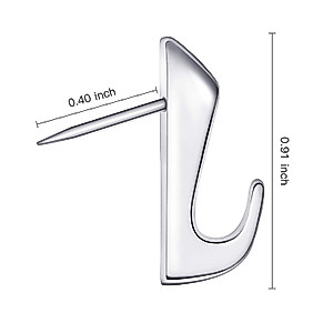 30 Pieces 20 Lbs Pin Hooks Push Pin Hangers Metal Push Pin Hooks Picture Hanging Nails for Home Office Wooden or Fabric Wall, 30 Pcs