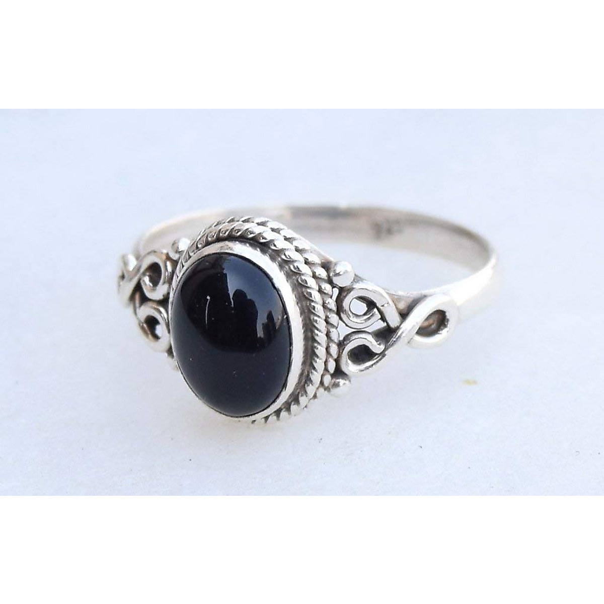 Black Onyx Stone Ring 925 Sterling Silver Statement Ring For Women Handmade Rings Gemstone Christmas Promise Ring Size US 9 Gift For Her