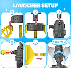 SpringFlower Toy Rocket Launcher for Kids, 2 Sturdy Rocket Launchers, 8 Colorful Foam Rockets, Fun Outdoor Toy for Kids, Gift for Boys & Girls Age 3, 4, 5, 6, 7, 8+ Years Old