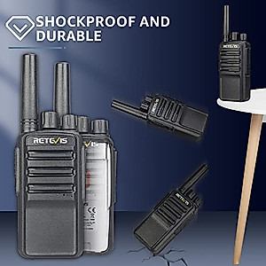 Retevis NR10 AI Noise Cancelling Two Way Radios,Heavy Duty 2 Way Radio with Shoulder Mic,16CH 1200mAh, USB Charging Base, Compact Walkie Talkies for Gift Factory Manufacturing Workshops(4 Pack)