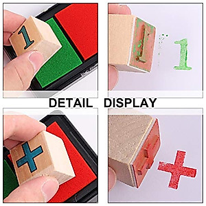 STOBOK Wood Toys 3 Sets Wood kidcraft playset playset DIY Stamp Wooden for Card Making Planner Stamp Bamboo Number Signet Number Stamper self Made Teaching Supplies Kids Stamps