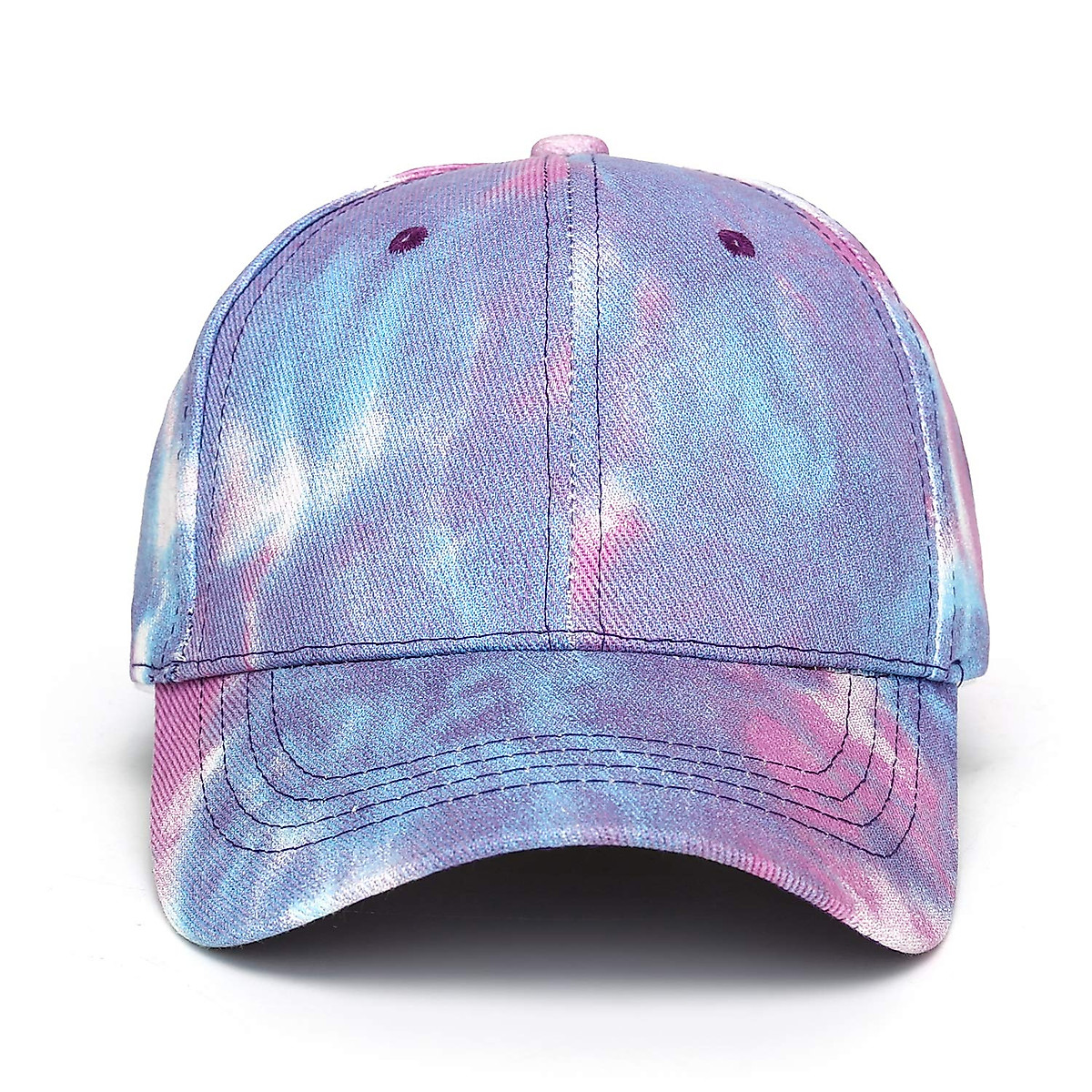 BEARUN Cotton Tie Dye Low Profile Cap Hiphop Baseball Cap Fashion Dad Hat Blue Purple