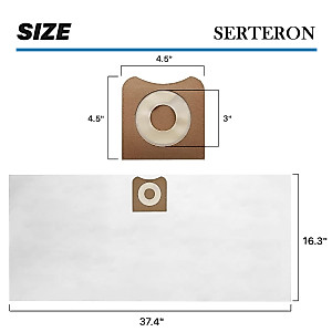 2 Pack VF3500 Filter Replacement for Ridgid Portable Vac 3-4.5 Gallon Wet Dry Vacuums + 4 Pack VF3501 Filter Bags (total 6 Pack)