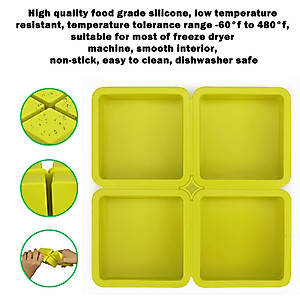 Vodolo Freeze Dryer Tray Dividers Silicone - Square Freeze Dryer Accessories for Dairy, Eggs, Ice Cream, Paste Food