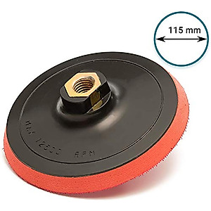 Glass Polish 12604 Hook & Loop Grip Backing Plate for Rotary Sander or Polisher with 5/8”-11 Thread - Ø 4.5 inch