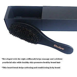 Beard Brush for Men,Boar Bristle Beard Grooming Brush, with Handle 8 Inches Long