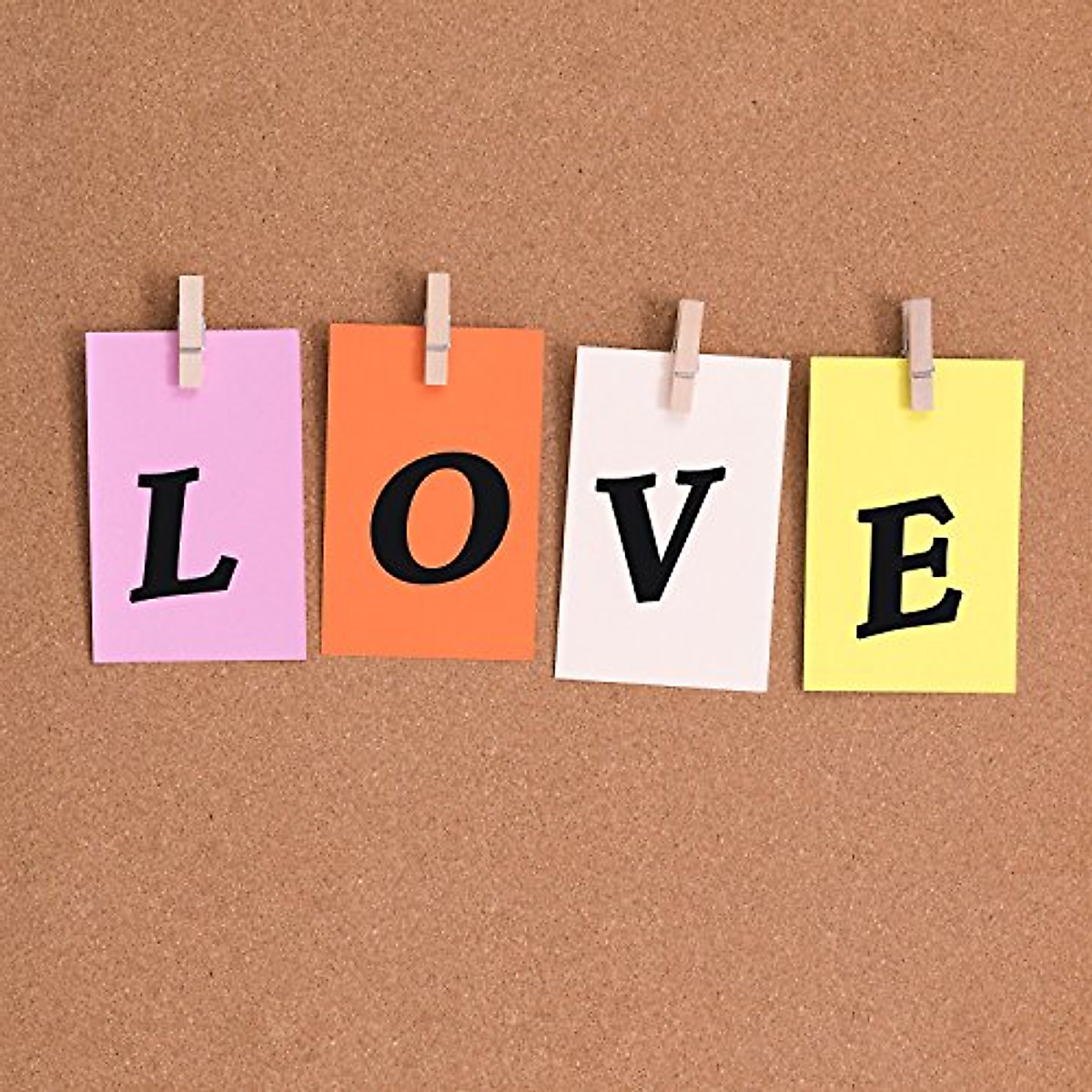 favide Push Pin with Wooden Clips Pushpins Tacks Thumbtacks for Cork Boards Artworks Notes Photos, Craft Projects, Offices and Homes, Pack of 50