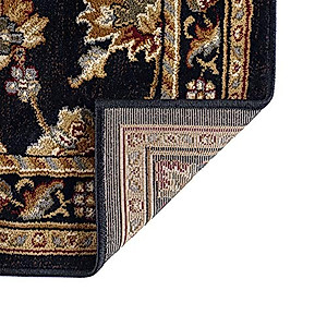 Charlotte Traditional Oriental Black Scatter Mat Rug, 2' x 3'