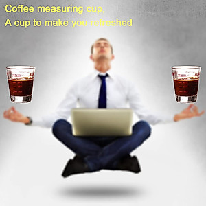 Shot Glasses Measuring cup Espresso Shot Glass Liquid Heavy Glass Wine Glass 2 Pack 26-Incremental Measurement 1oz, 6 Tsp, 2 Tbs, 30ml by TIYOORTA (2 pack black)