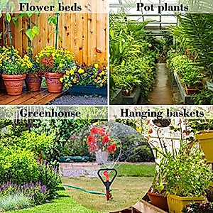 Acewen 10Pcs Water Sprinkler Heads Plastic 360 Degree Rotation Easy to Set up Automatic Lawn Sprinkler for Yard Garden Lawn Irrigation System DN15 Easy Hose Connection, black&red (JKFBA-074)