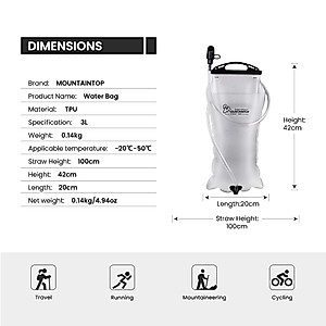 MOUNTAINTOP 40L Hiking Backpack with 3L Hydration Bladder for Men & Women Camping Climbing,Black and Blue