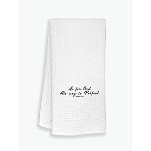 Christian Kitchen Towels Dishcloths,Bible Verse Scripture PSALM 18:30 As For God His Way Is Perfect Dish Towels Tea Towels Hand Towels For Kitchen,Religious Gifts For Women Christian Women Faith Mom