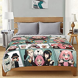 Anime Cartoon Throw Blanket Soft Warm Flannel Bed Throw Blankets Bedding for Couch Sofa Living Room Home Decor All Season Blankets - 5 60"X 50"