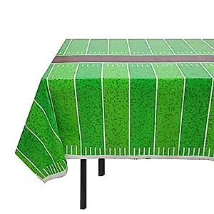 4 Pack Football Field Tablecloth, 55"x106" Easy to Clean Wipeable Washable Plastic Football Tablecloth for Football Birthday Party Super Bowl Sport Theme Party Decoration and Supplies