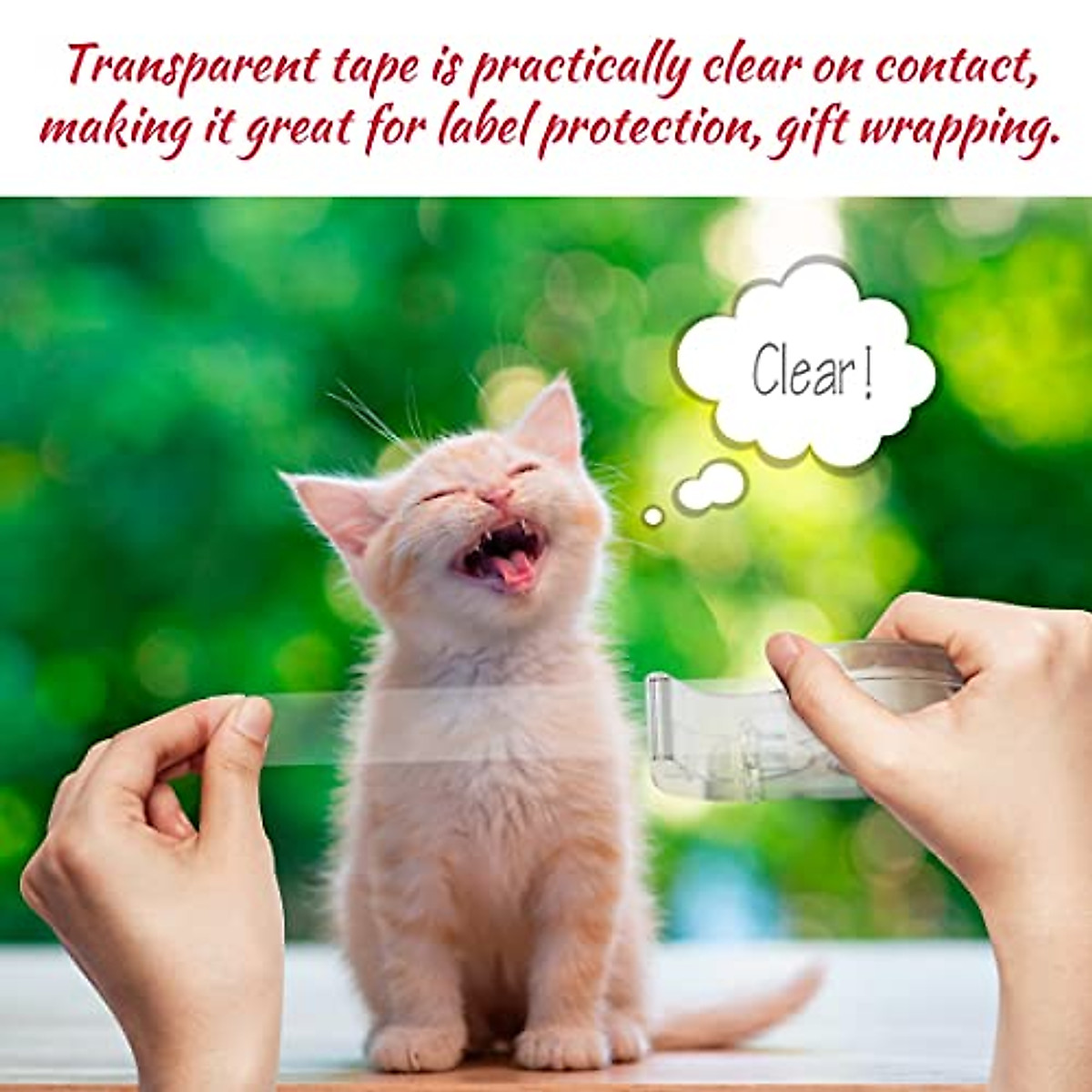 Clear Tape Rolls-Transparent Tape with Dispensers-Gift Wrap Tape Gift Tape Rolls for Home Store School-7/10 X 1000 Inches 16 Packs