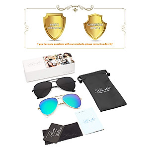 livho Sunglasses for Men Women Aviator Polarized Metal Mirror UV 400 Lens Protection